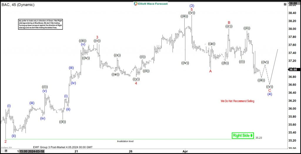 Bank of America (BAC) Near Support Area