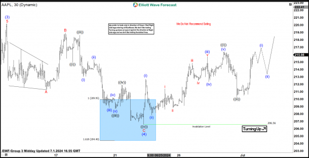 AAPL Perfect Reaction Higher From Blue Box Area